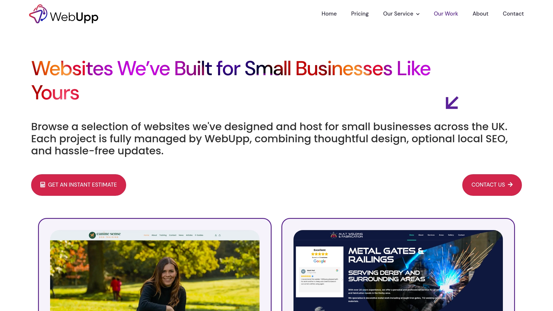 Our Work - WebUpp Web Design and Hosting